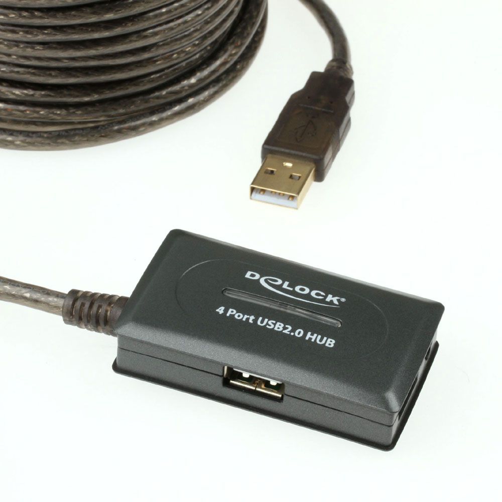 Aktive 10m USB 2.0 Verlängerung mit 4-Port USB-HUB | USB2-1022-4X