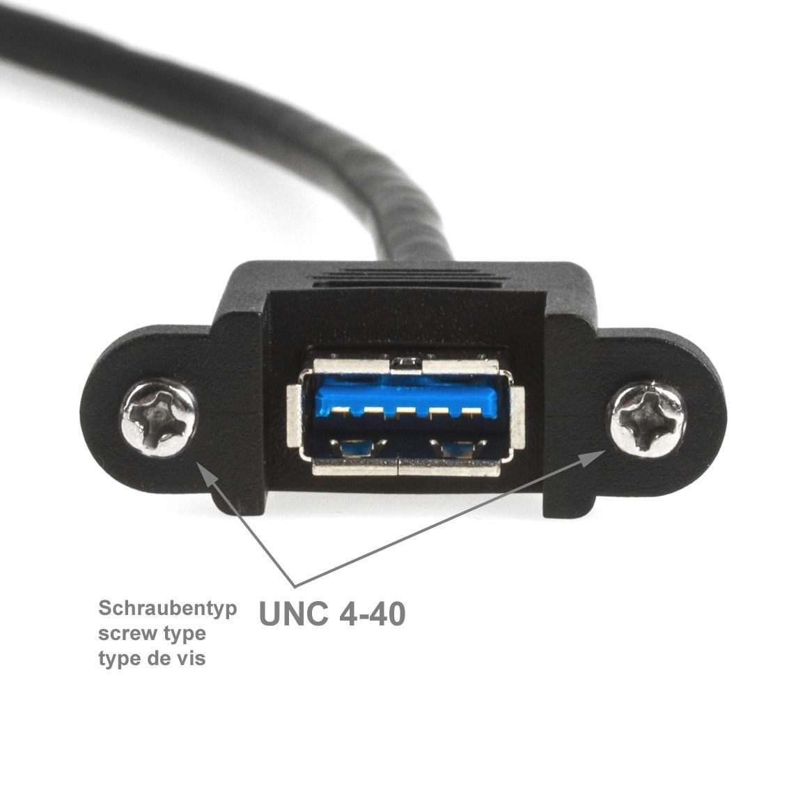 USB 3.0 Montagekabel A-Buchse anschraubbar an A-Stecker 30cm ...